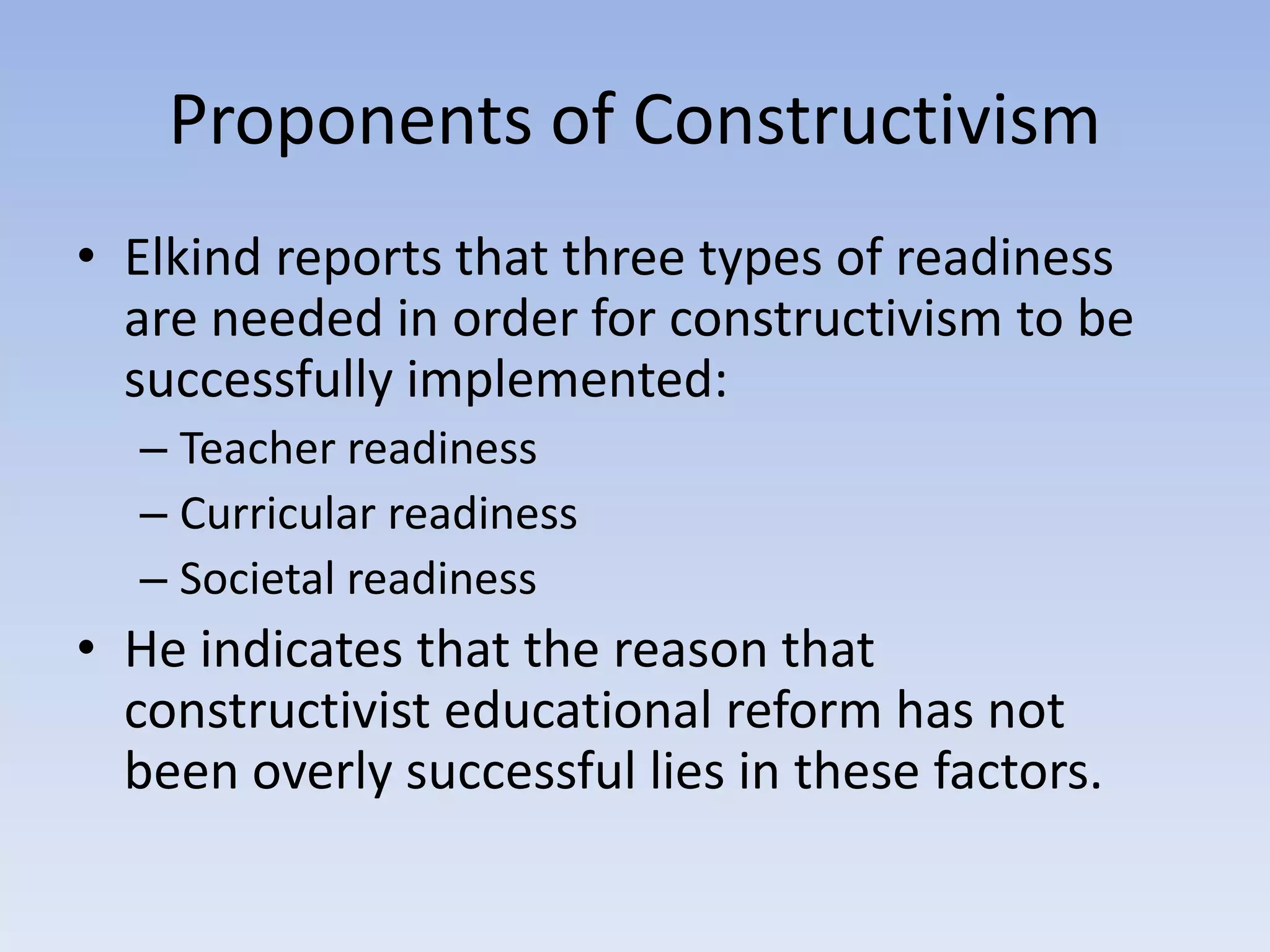 Is constructivism the best philosophy of education | PDF