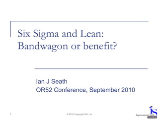 Lean and Six Sigma in Criminal Justice | PPT