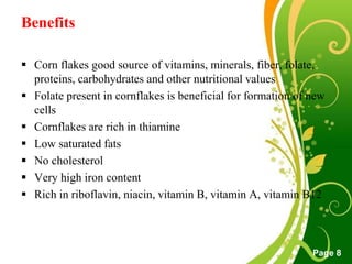know is corn flakes good for health or not | PPTX