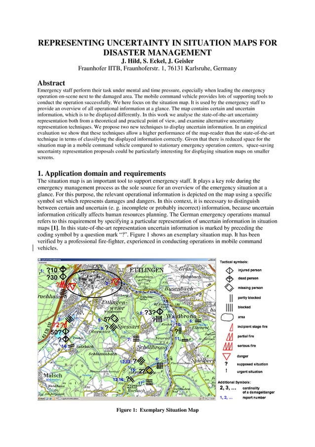 Representing Uncertainty in Situation Maps for Disaster Management | PDF