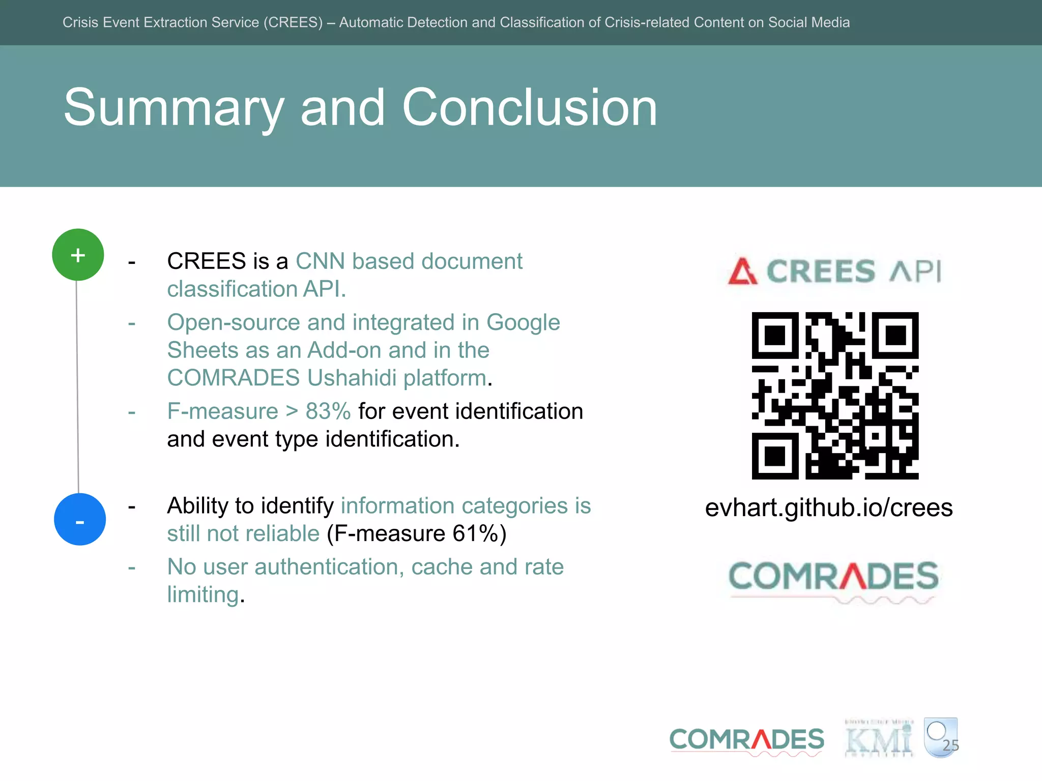 Crisis Event Extraction Service (CREES) – Automatic Detection and Classification of Crisis ...