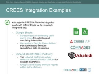 Crisis Event Extraction Service (CREES) – Automatic Detection and Classification of Crisis ...