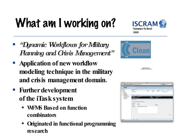 ISCRAM Summerschool 2009 Bas Lijnse | PPT