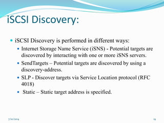 iSCSI (Internet Small Computer System Interface) | PPTX