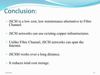 iSCSI (Internet Small Computer System Interface) | PPTX