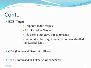 iSCSI (Internet Small Computer System Interface) | PPTX