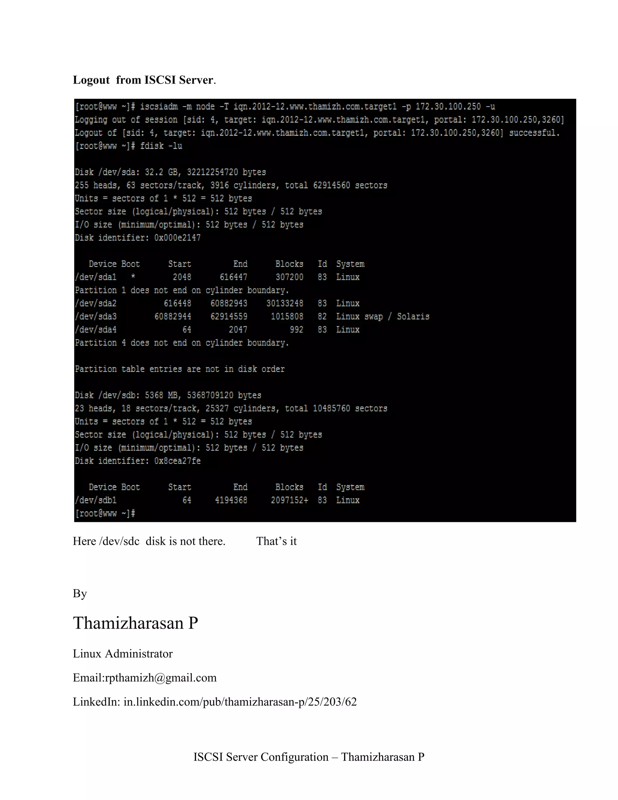ISCSI server configuration | PDF