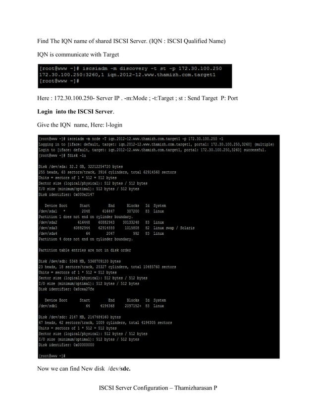 ISCSI server configuration | PDF