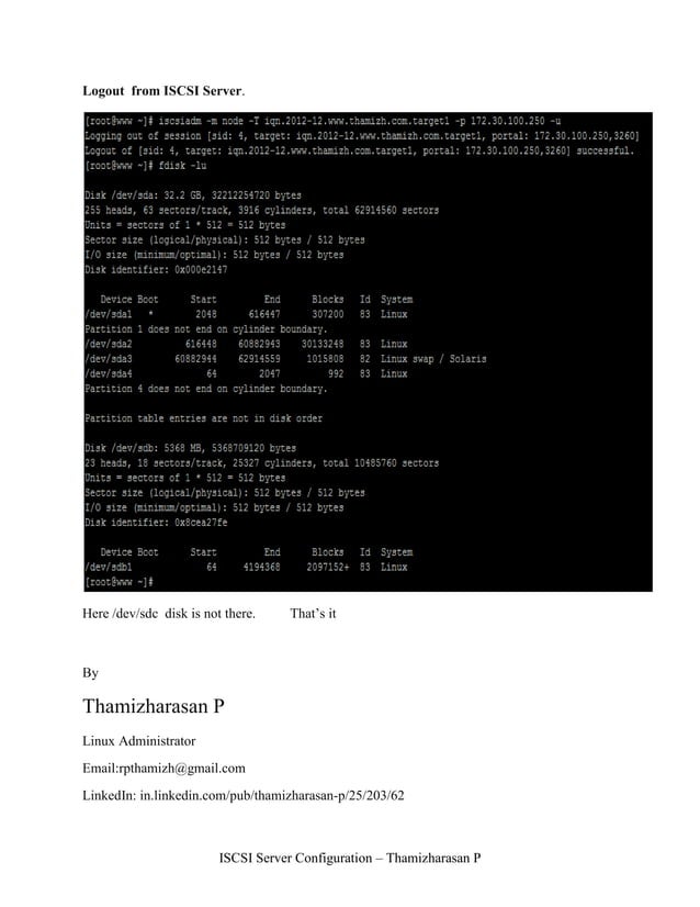 ISCSI server configuration | PDF