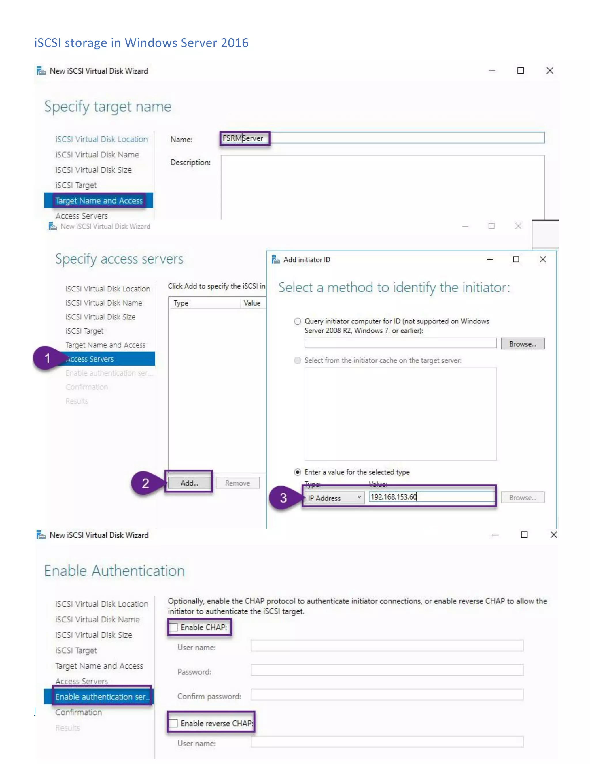 Iscsi storage in windows server 2016 step by step | PDF