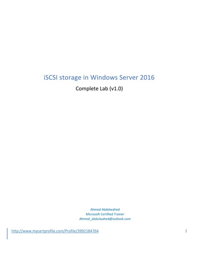 Iscsi storage in windows server 2016 step by step | PDF