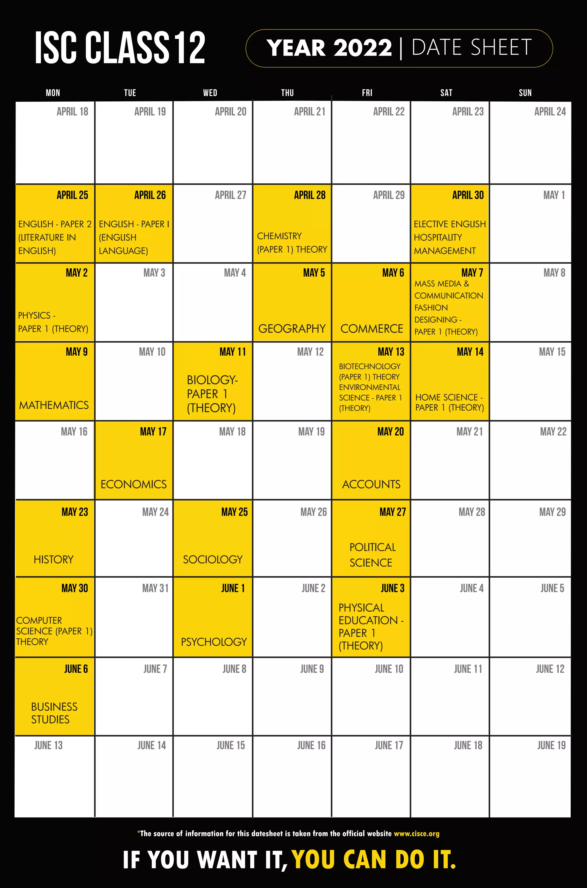 ISC Datesheet Term 2 | PDF