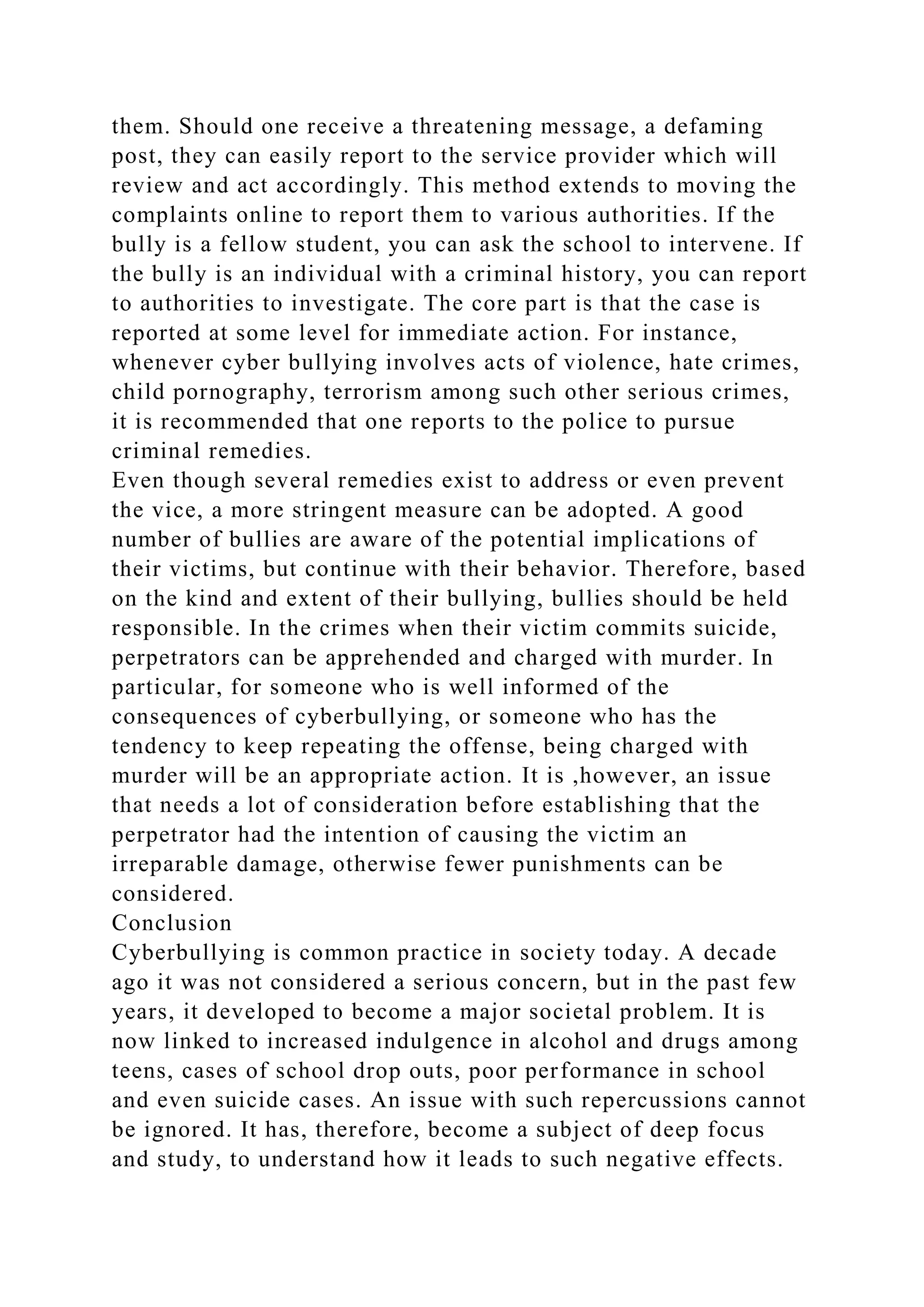 Is Cyberbullying a Serious Cause of Suicide in Students and Shou.docx