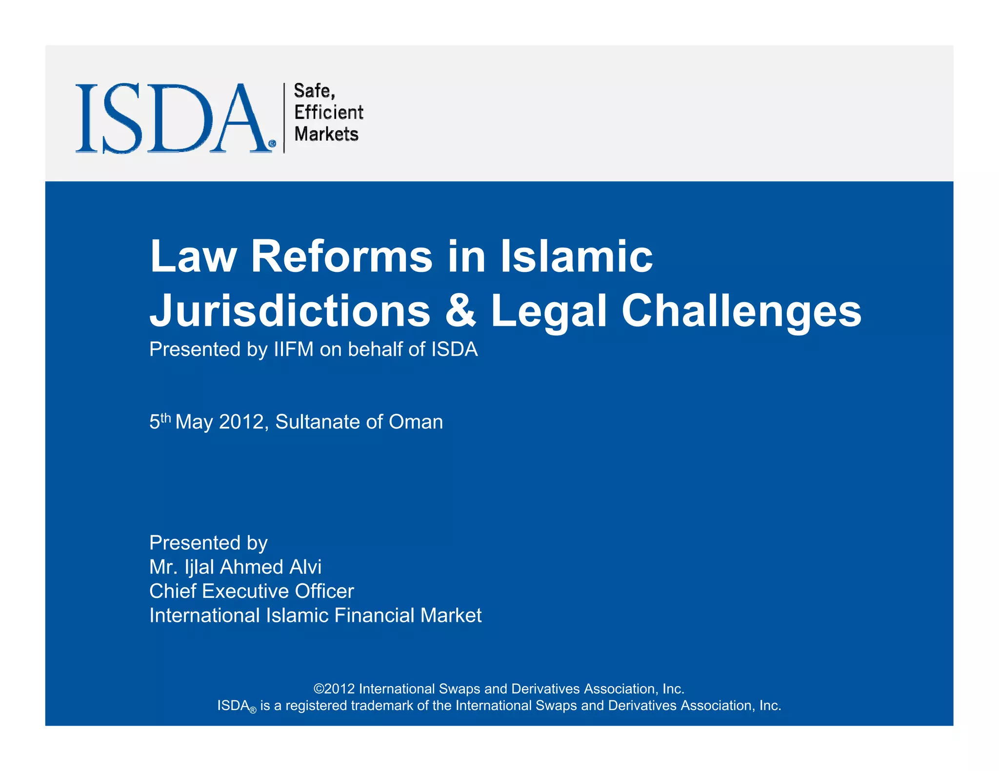 Isda law reforms mr. ijlal alvi | PDF