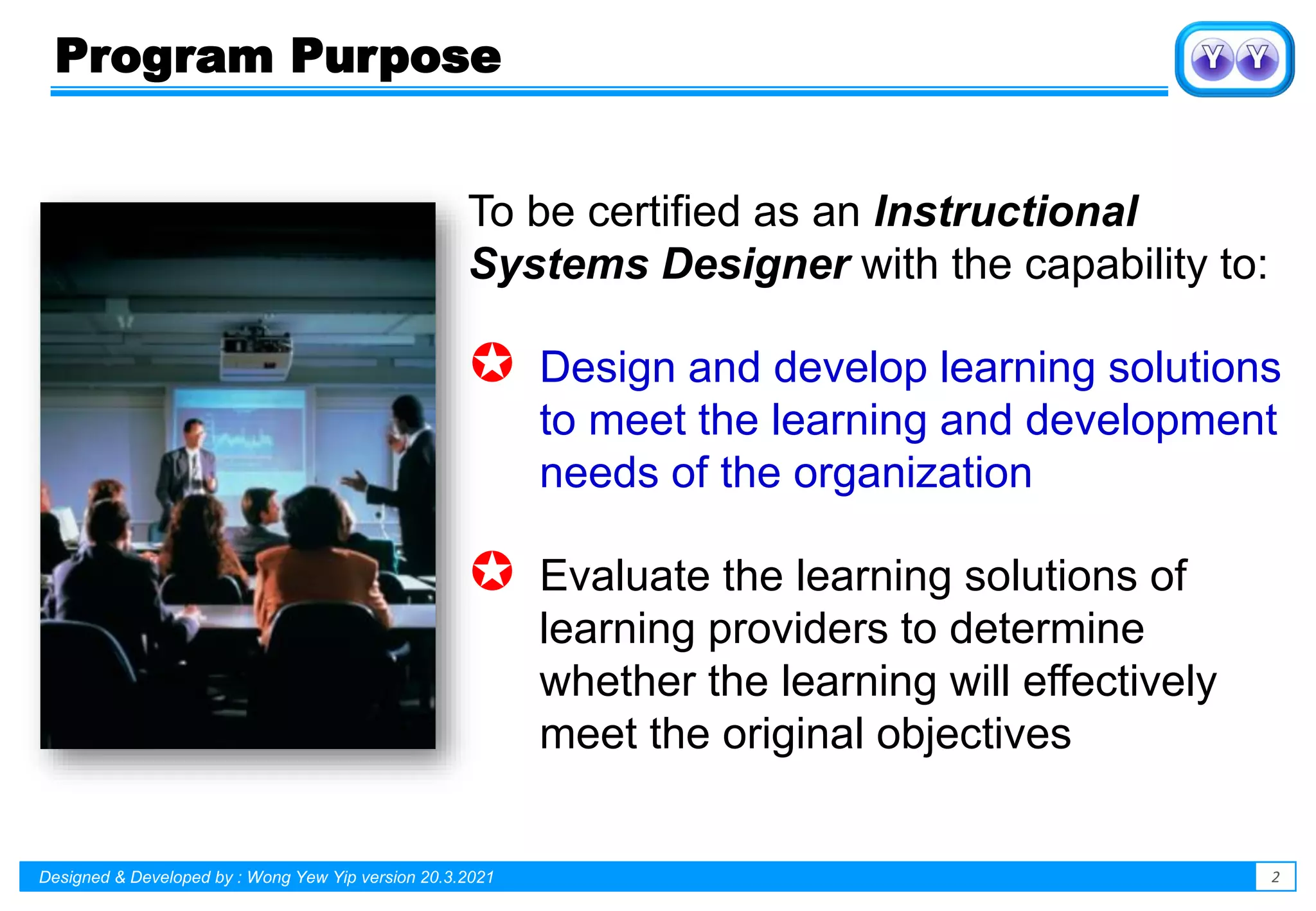 Instructional Systems Design (ISD) Certification Program 2021 | PPT