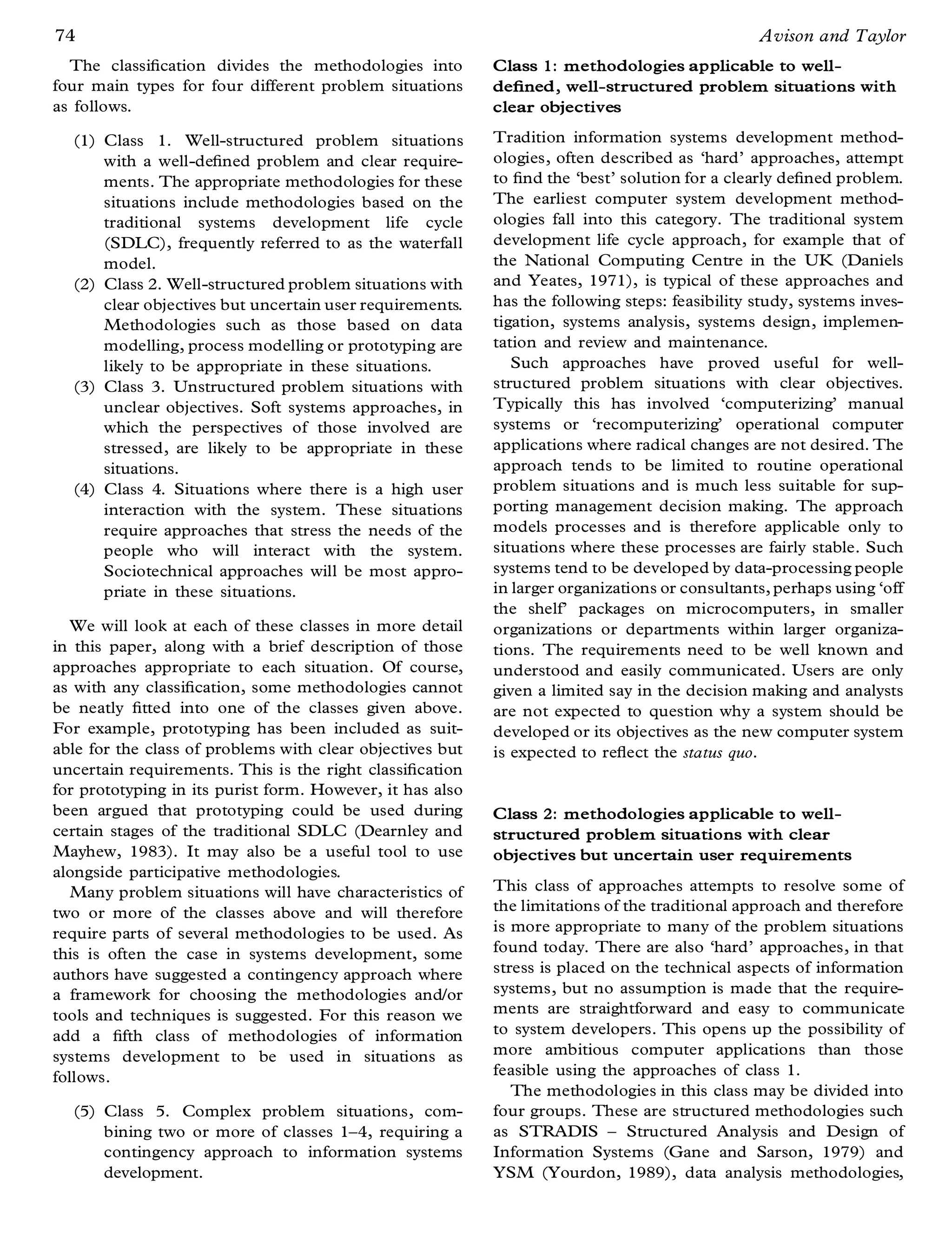 IED Classification Avison & Taylor | PDF