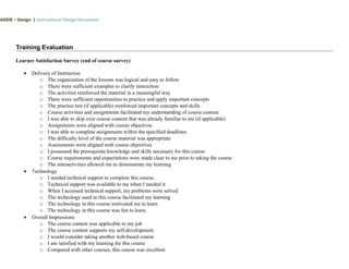 ISD / ADDIE Design Document Template | DOC
