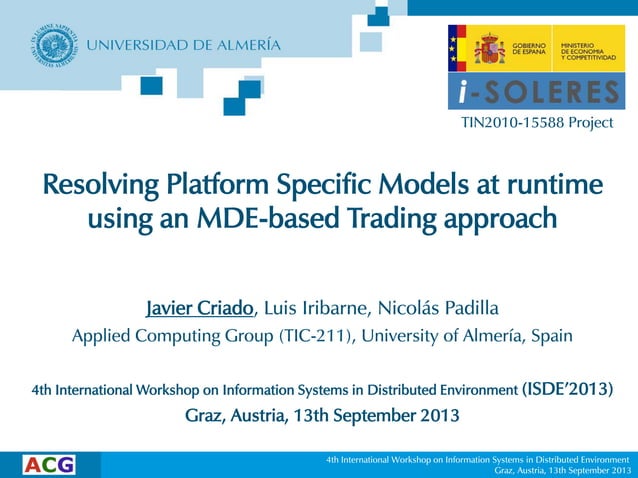 Resolving Platform Specific Models at runtime using an MDE-based ...
