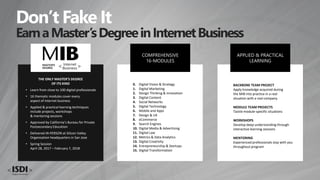 ISDI Digital University Spring 2017 MIB Overview | PDF
