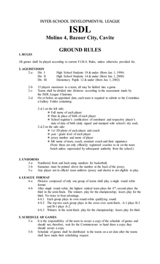 Isdl rules | DOCX | Ice Hockey | Sports