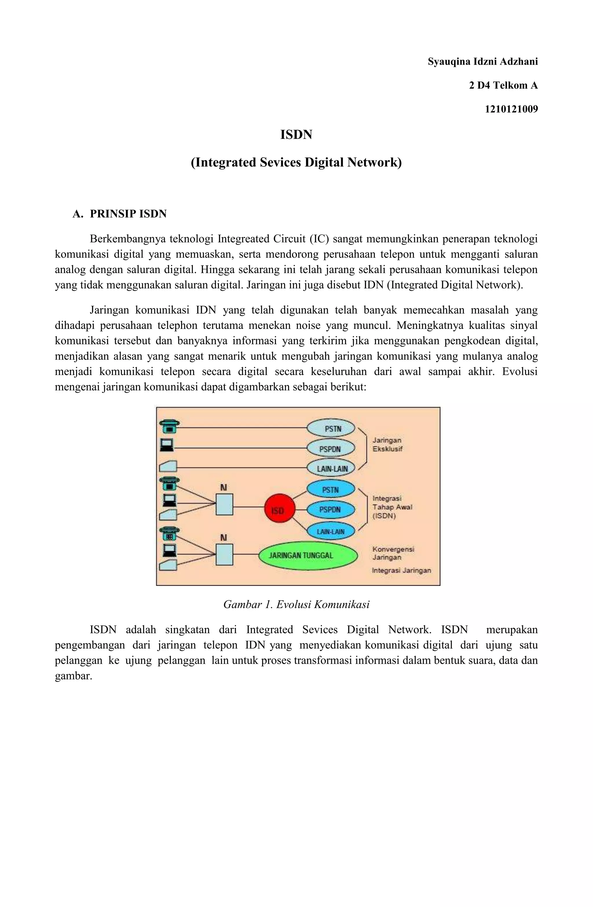 ISDN (Integrated Sevices Digital Network) | DOCX