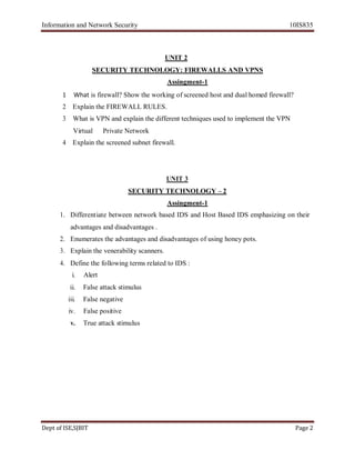 Ise viii-information and network security [10 is835]-assignment | PDF