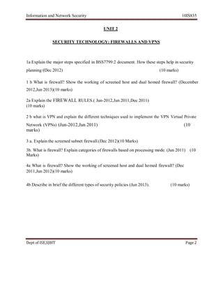 Ise viii-information and network security [10 is835]-question paper | PDF