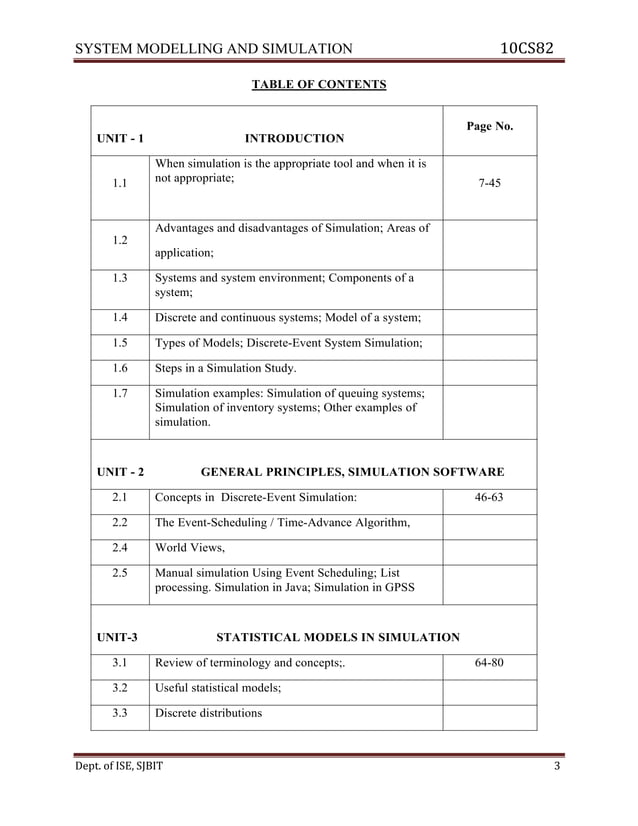 Ise viii-system modeling and simulation [10 cs82]-notes | PDF