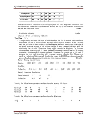 Ise viii-system modeling and simulation [10 cs82]-question paper | PDF