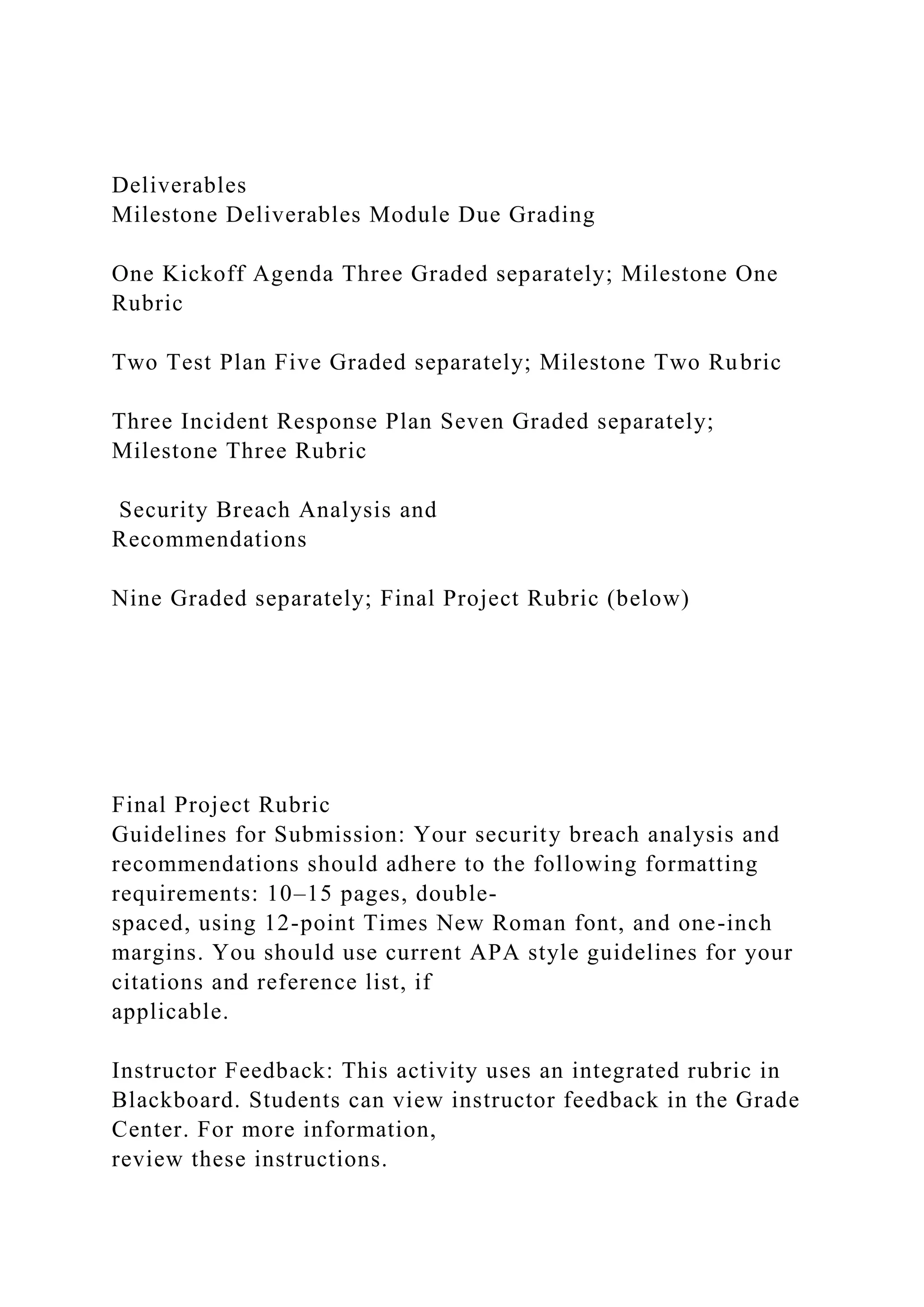ISE 510 Final Project Milestone Two Guidelines and Rubric .docx