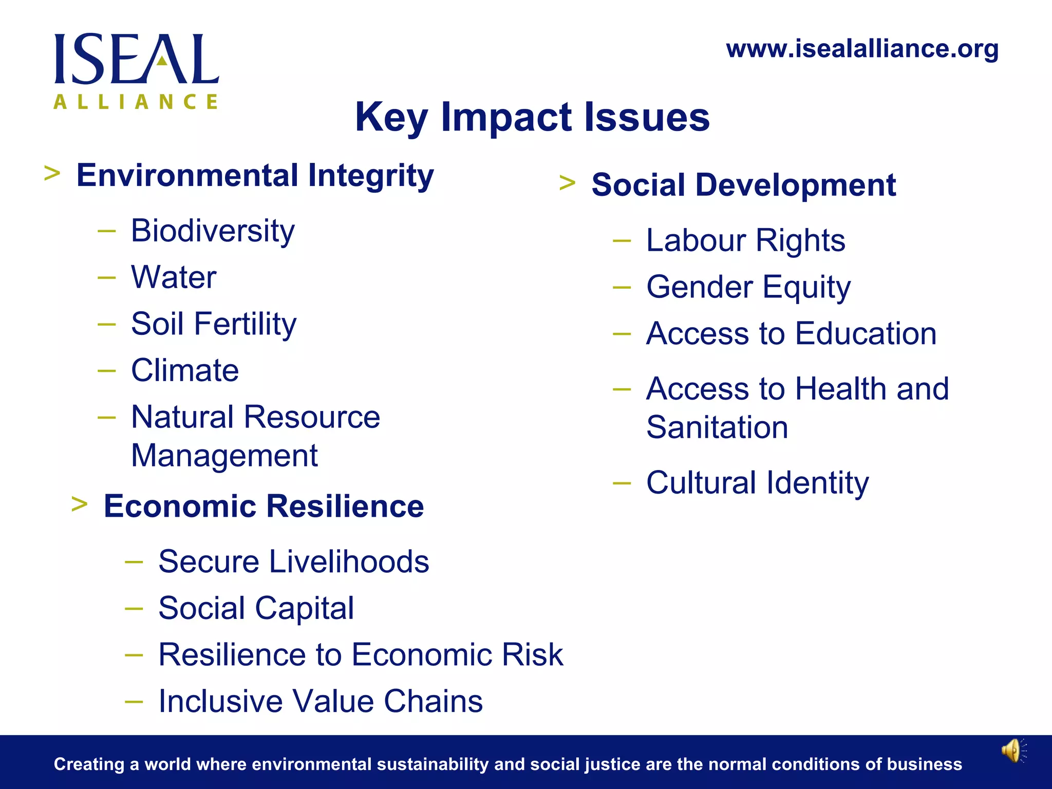 Introduction to the ISEAL Impacts Code | PPT