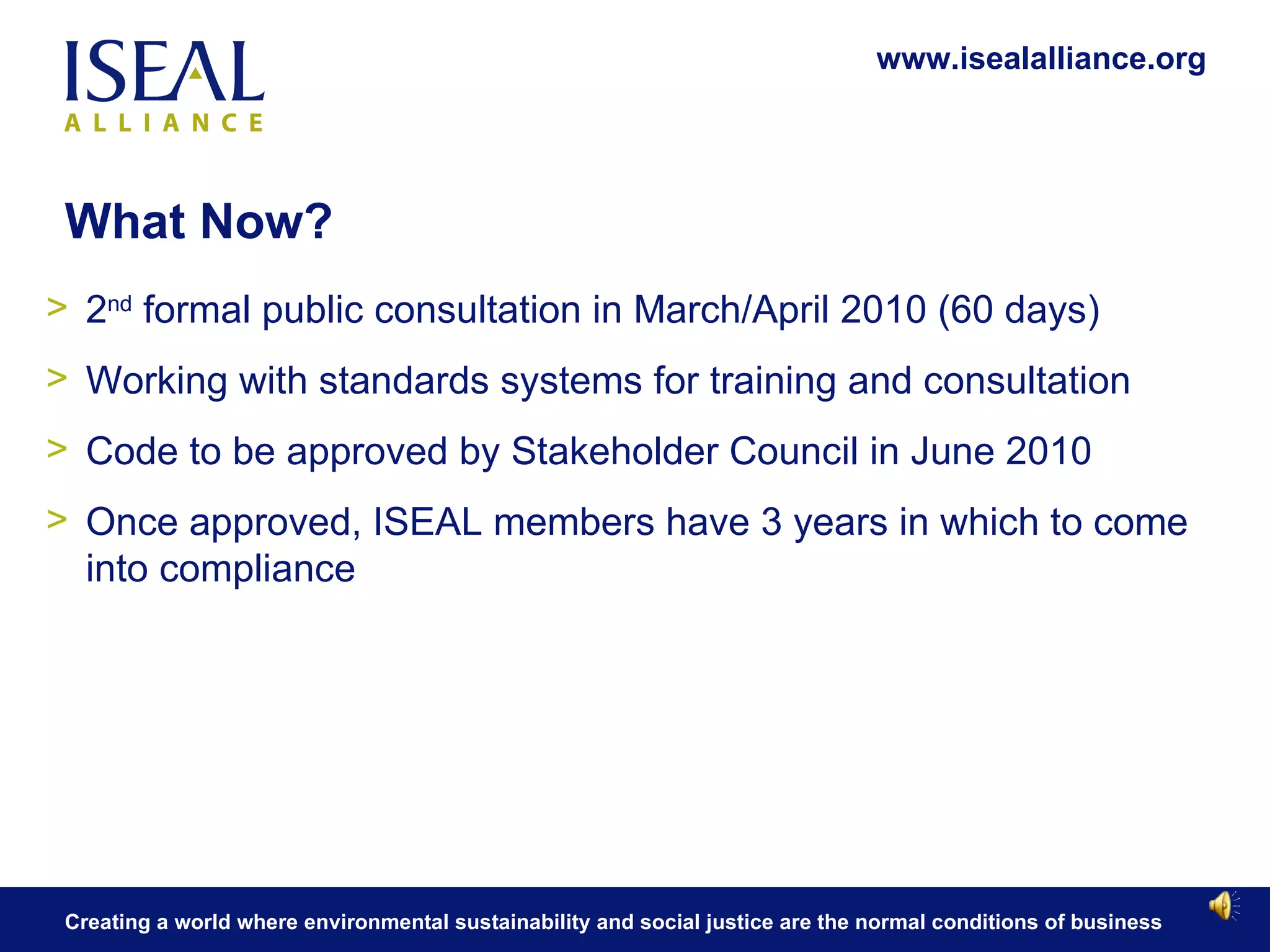 Introduction to the ISEAL Impacts Code | PPT