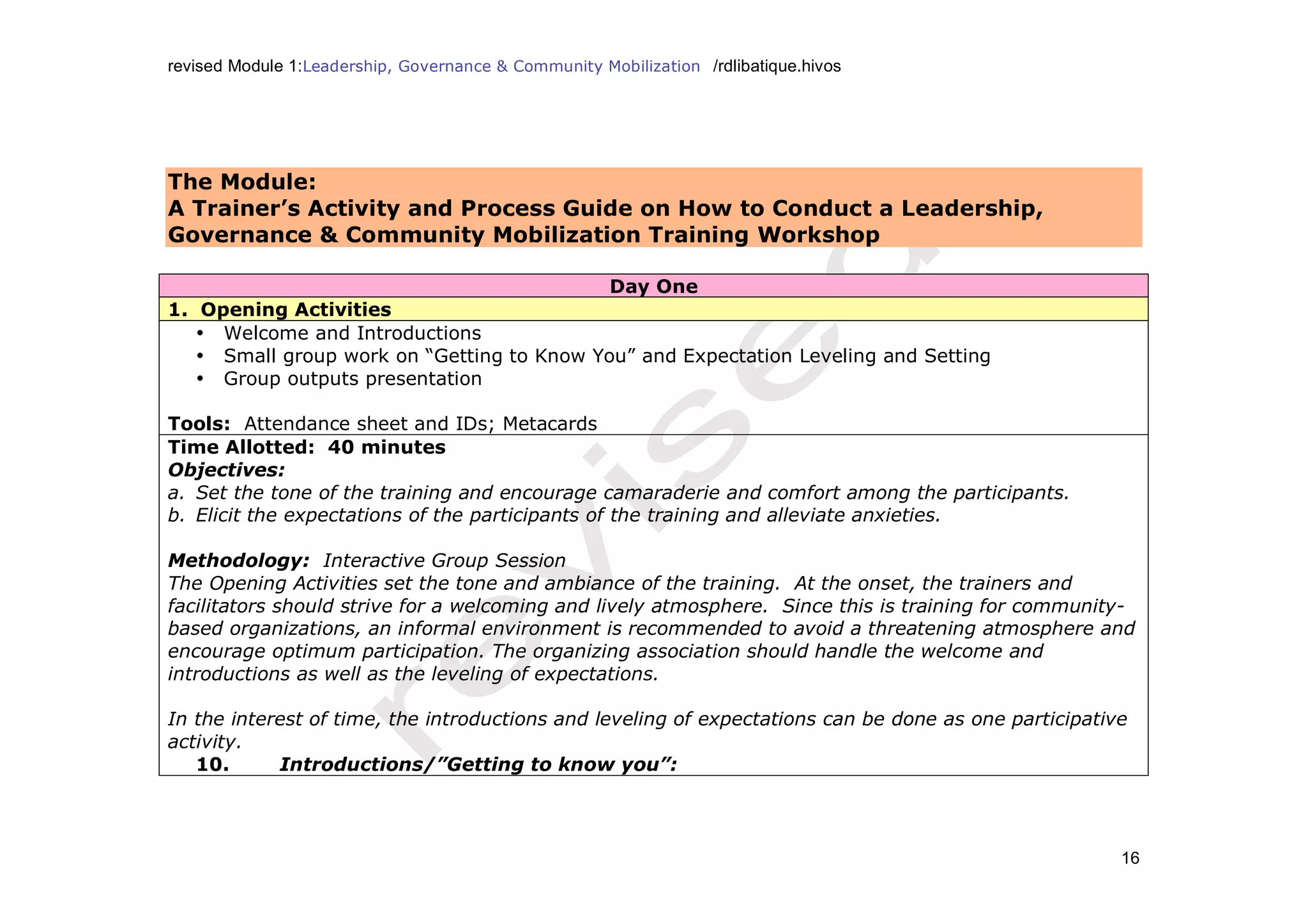 Isean 2012 cbo training module on leadership & governance | PDF