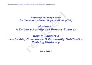 Isean 2012 cbo training module on leadership & governance | PDF