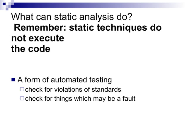 Iseb Istqb Static Testing Ppt Programming Languages Computing 7087