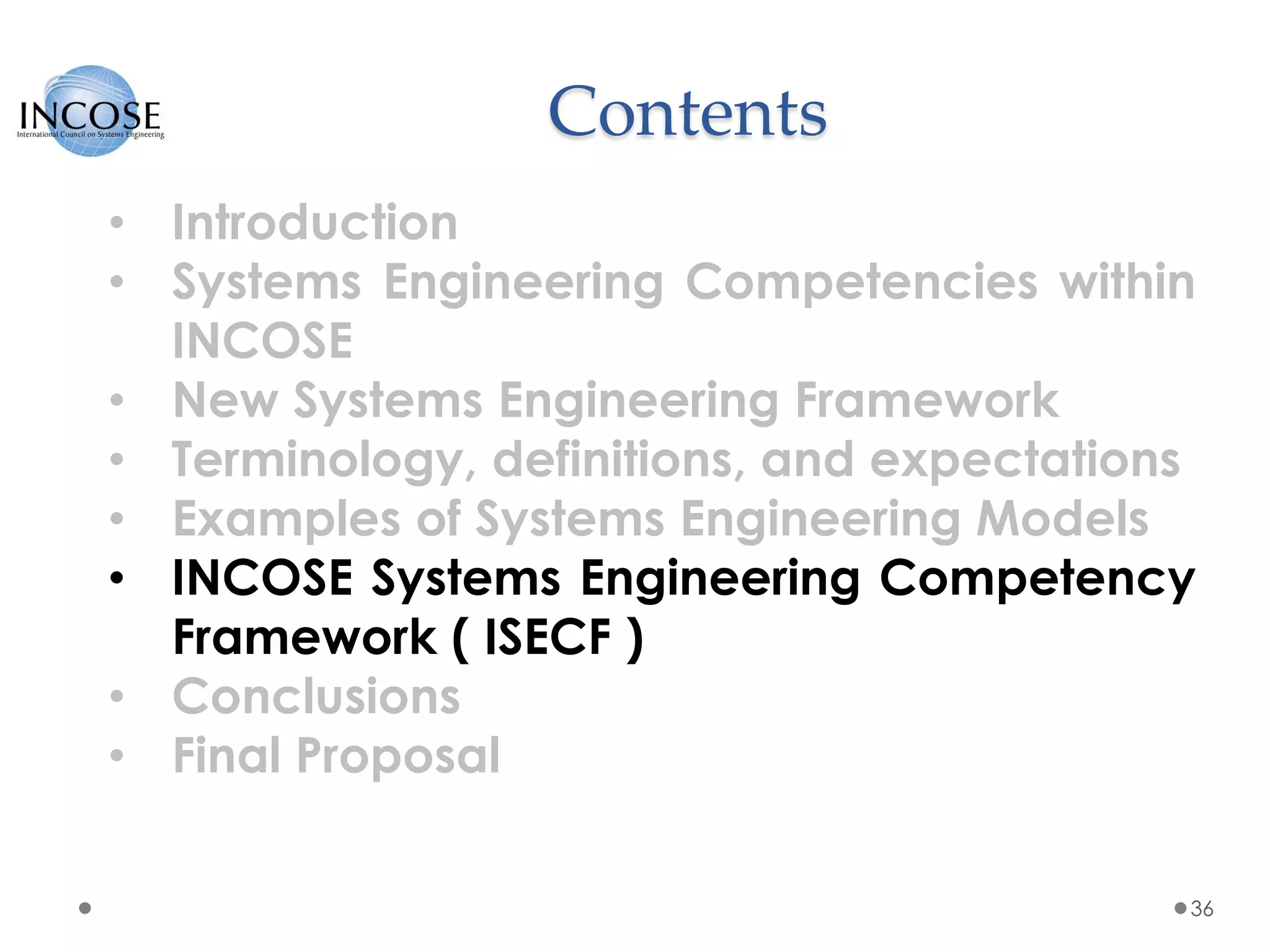 INCOSE Systems Engineering Competency Framework ( ISECF) | PDF