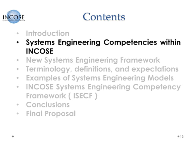 INCOSE Systems Engineering Competency Framework ( ISECF) | PDF ...