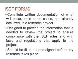 ISEF FORMS - Research for Grade 10 - Powerpoint Presentation | PPTX ...