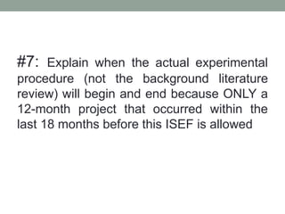 ISEF FORMS - Research for Grade 10 - Powerpoint Presentation | PPTX ...