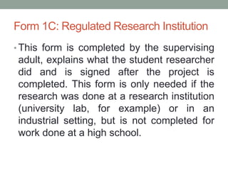 ISEF FORMS - Research for Grade 10 - Powerpoint Presentation | PPTX