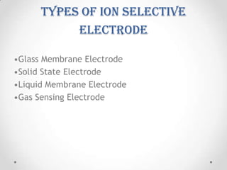 potentiometry & ion selective electode | PPTX