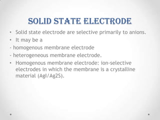 potentiometry & ion selective electode | PPTX