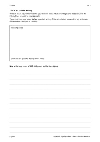 Trinity Integrated Skills in English II Sample Paper 3 (with answers) | PDF