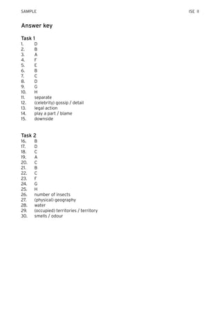 Trinity Integrated Skills in English II Sample Paper 3 (with answers) | PDF