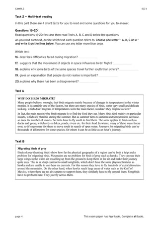 Trinity Integrated Skills in English II Sample Paper 3 (with answers) | PDF