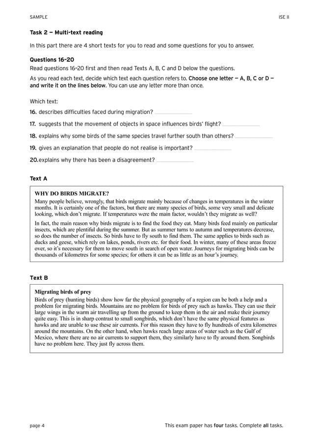 Trinity Integrated Skills in English II Sample Paper 3 (with answers ...