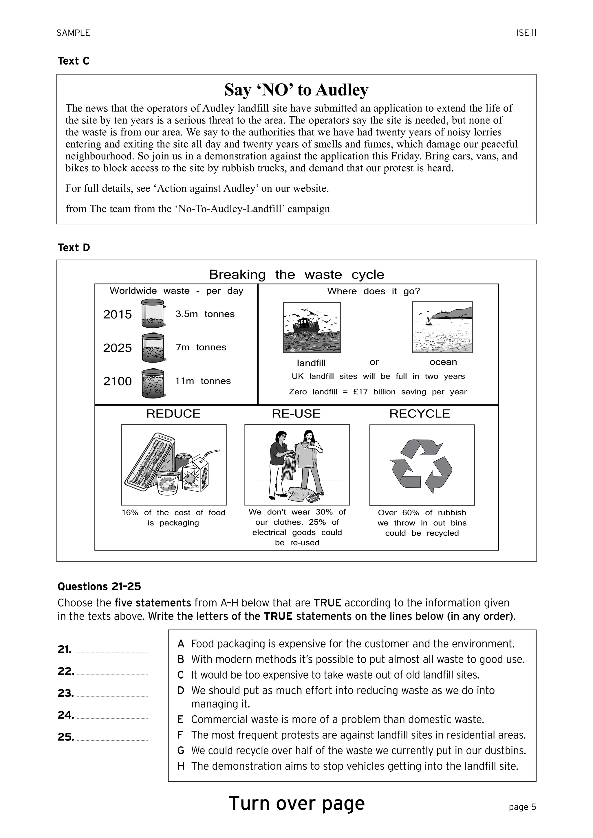 Trinity Integrated Skills in English II Sample Paper 4 (with answers) | PDF