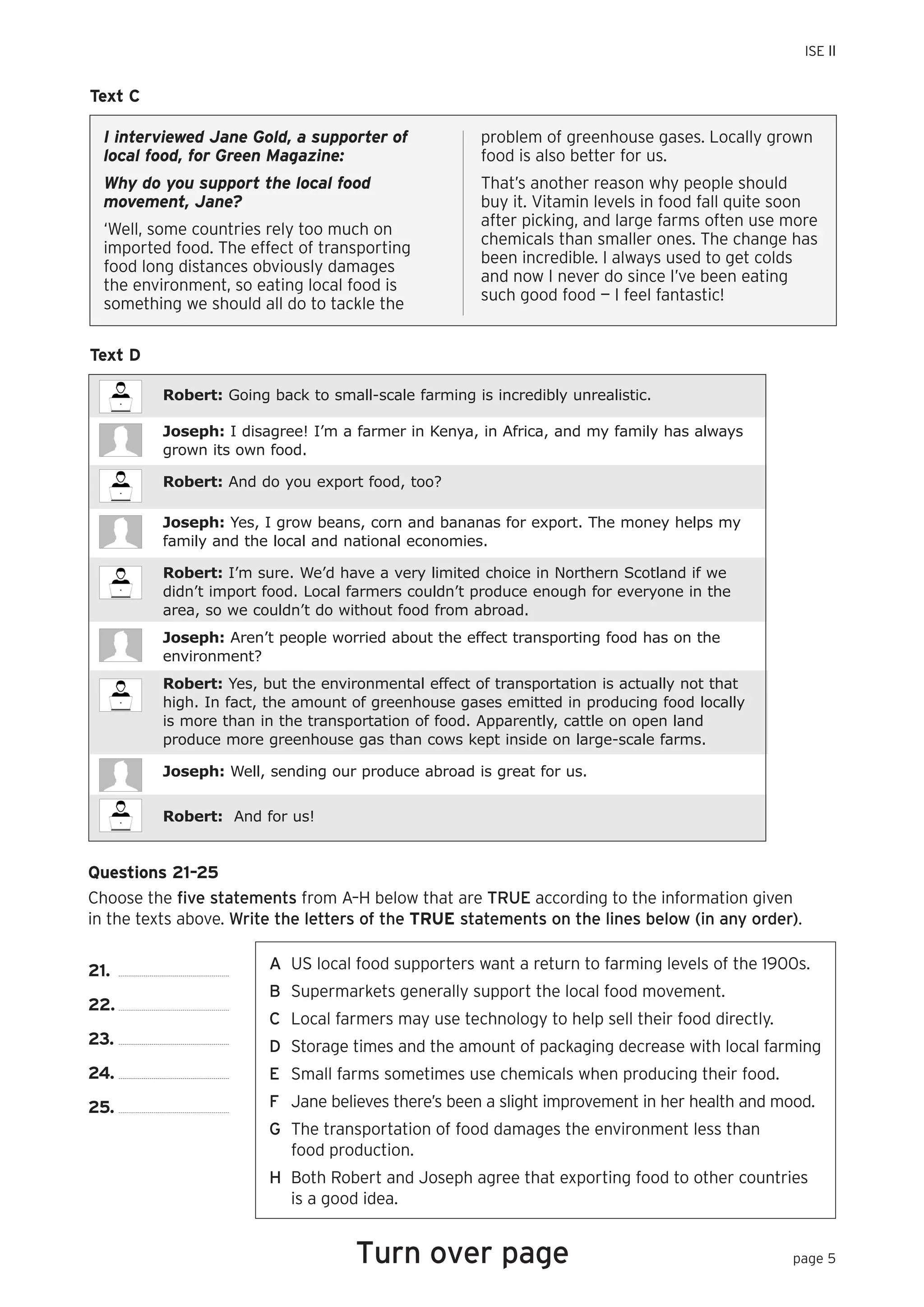 Trinity Integrated Skills in English II Sample Paper 1 (with answers) | PDF