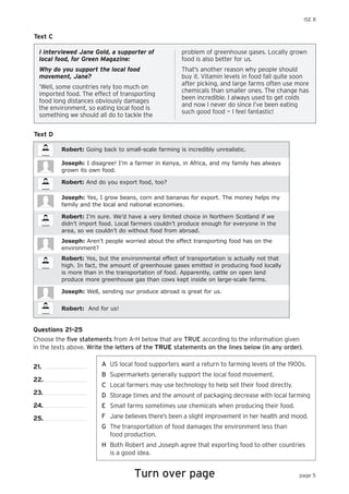 Trinity Integrated Skills in English II Sample Paper 1 (with answers) | PDF
