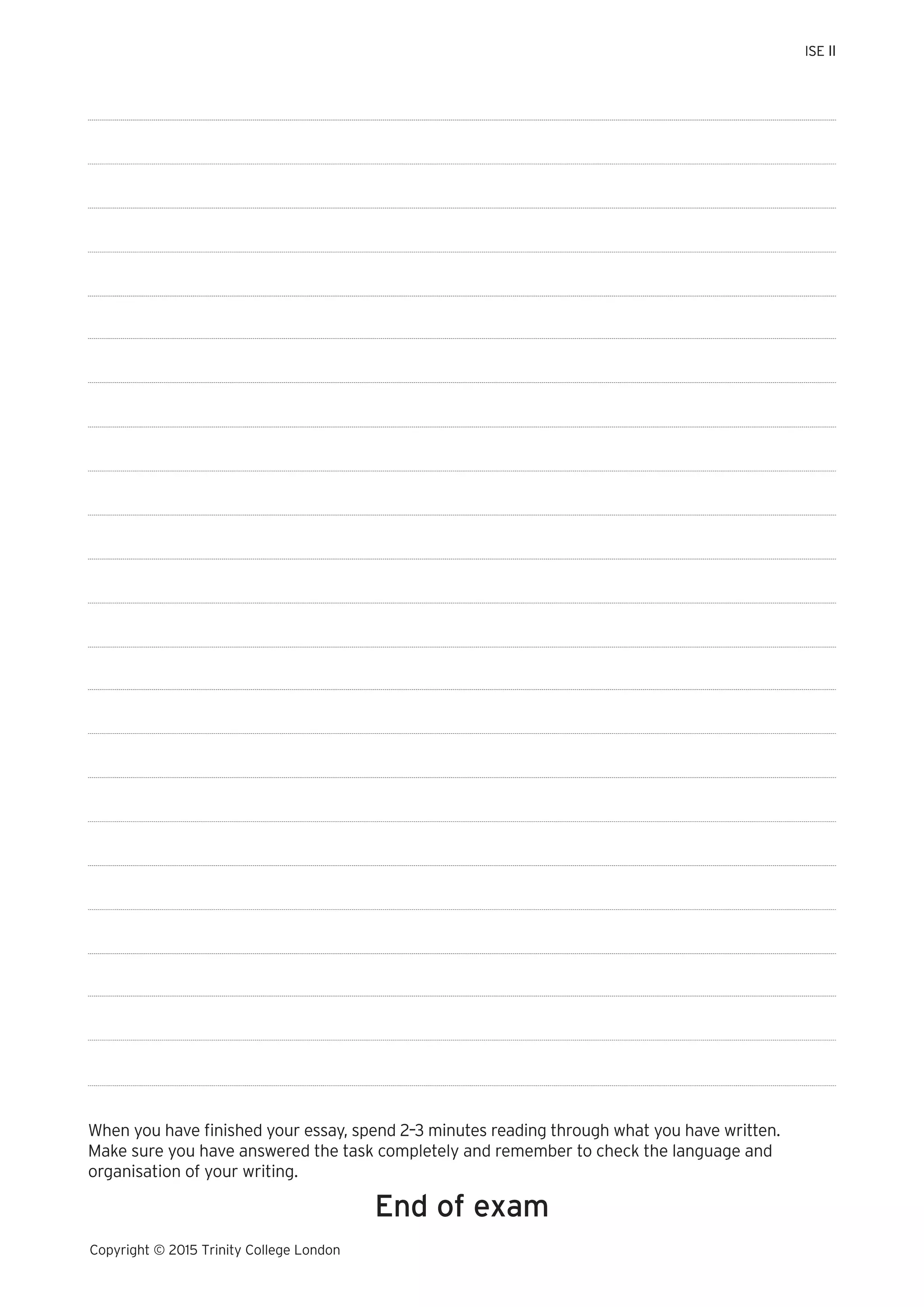 Trinity Integrated Skills in English II Sample Paper 2 (with answers) | PDF